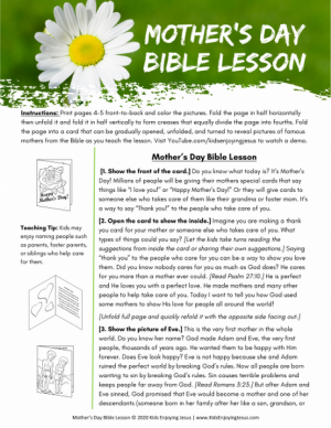 Mother’s Day Bible Lesson – Kids Enjoying Jesus