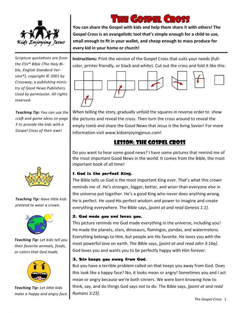 The Gospel Cross - Kids Enjoying Jesus