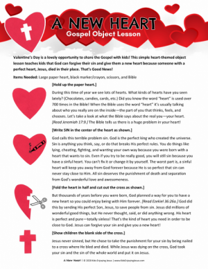 A New Heart Object Lesson – Kids Enjoying Jesus