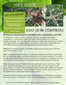 God is in Control! Activity for Kids - Kids Enjoying Jesus