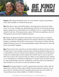 Be Kind! Bible Game – Kids Enjoying Jesus
