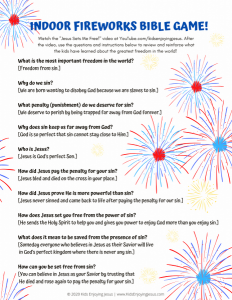 Indoor Fireworks Bible Game – Kids Enjoying Jesus