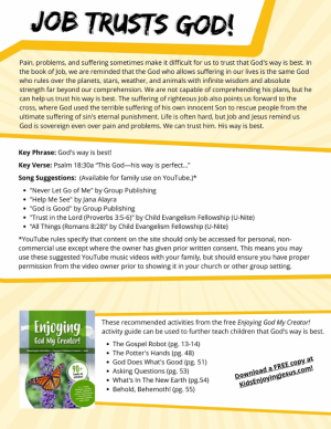 Job Trusts God! Bible Lesson - Kids Enjoying Jesus