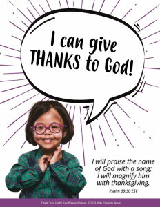 Thank You, God! Activity Guide - Kids Enjoying Jesus