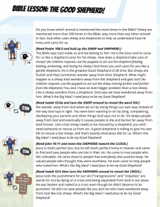 The Good Shepherd Bible Lesson – Kids Enjoying Jesus