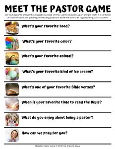 Meet The Pastor! Activity for Kids – Kids Enjoying Jesus