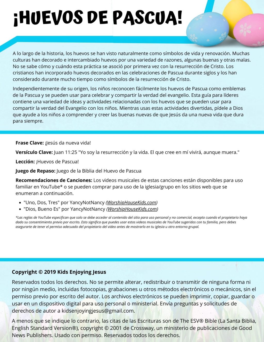 ¡Huevos de Pascua! Lección Bíblica – Kids Enjoying Jesus